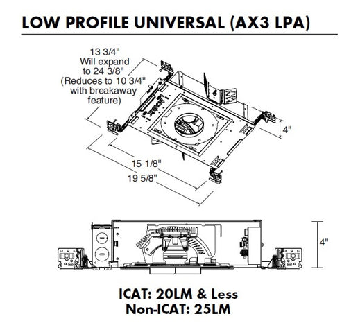Juno Aculux AX3 LPA 15LM 40K 80CRI 35D EZB MVOLT ICAT Recessed Lightin ...
